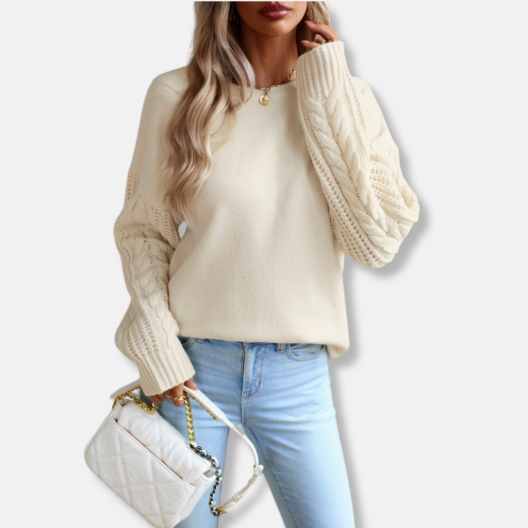 Isla Wool Knitted Sweater | Relaxed Fit Cable Knit Sweater – Couture-Emporium