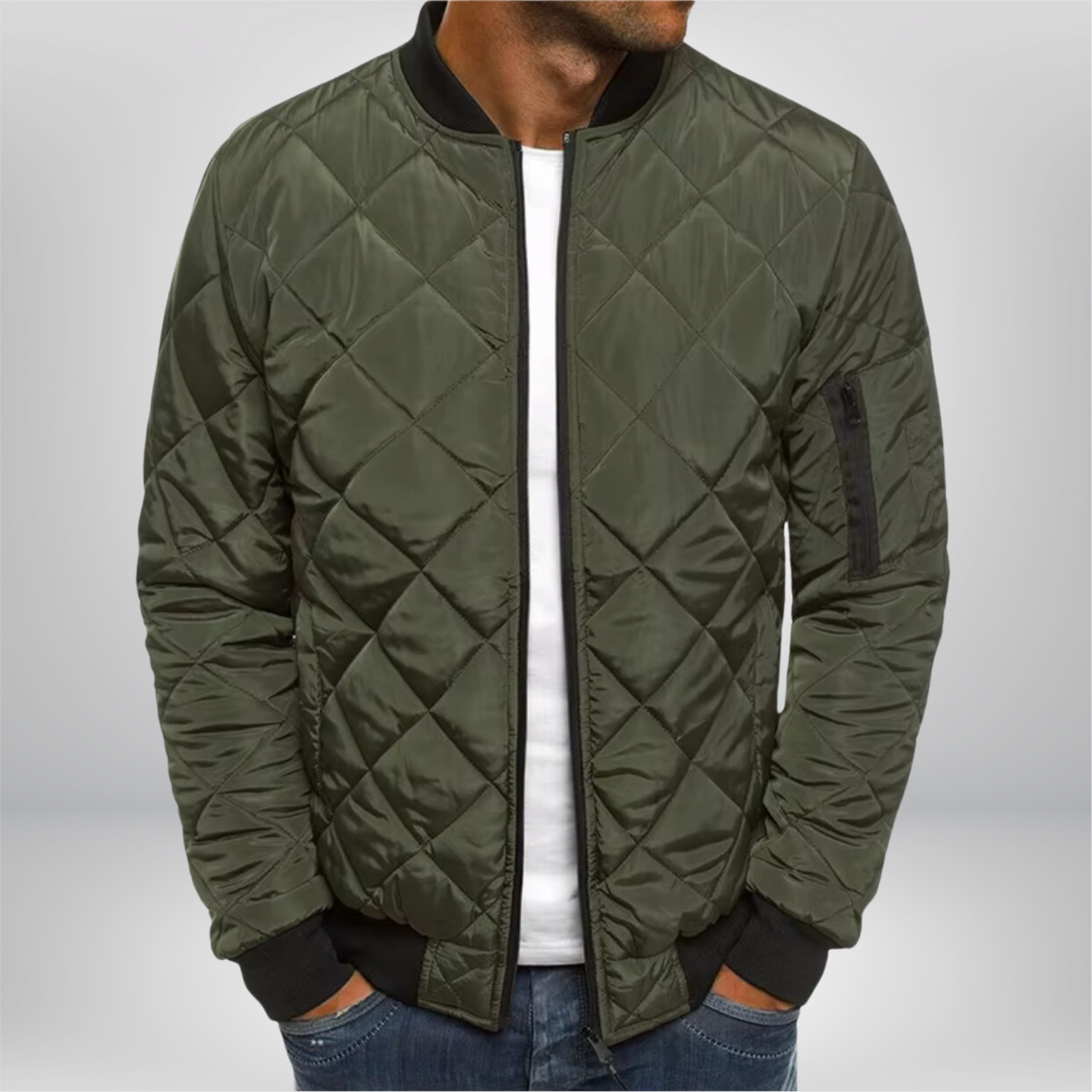 Men's quilted bomber jacket for casual cool weather style – Couture ...