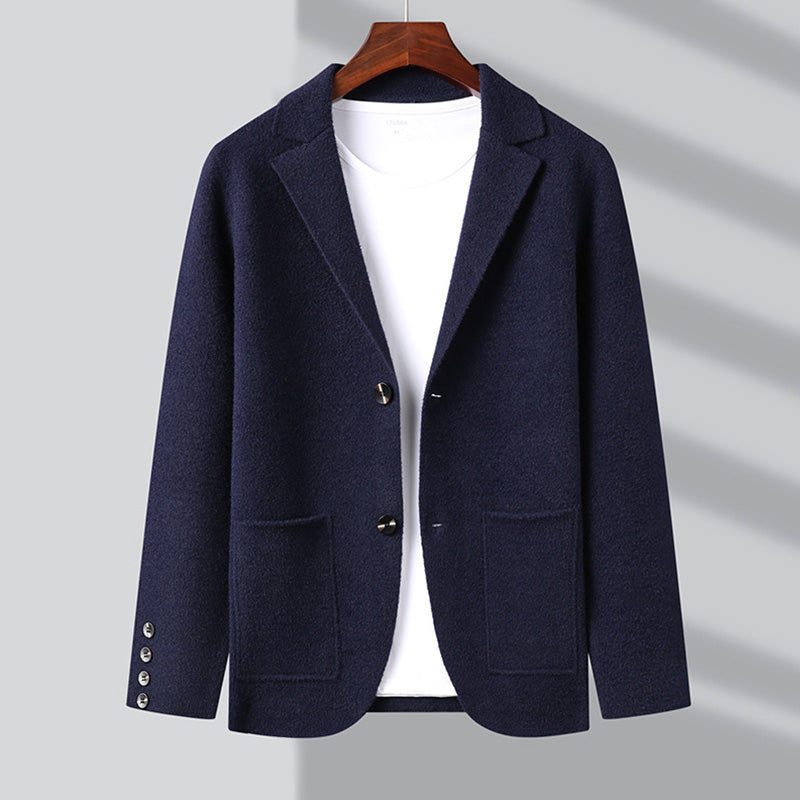Men's cardigan jacket with notch lapel – Couture-Emporium
