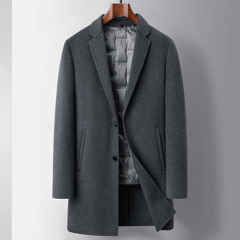 Men's double-sided coat with down lining – Couture-Emporium